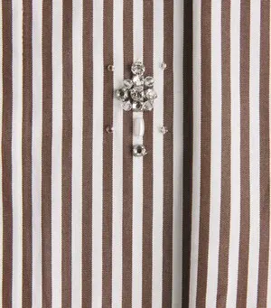Sandro Cotton Stripe Embellished Shirt