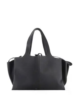 Celine Tri-fold Grained Calfskin Medium Shoulder Bag - Black