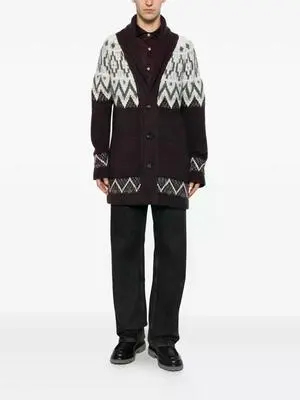 Eleventy Fair Isle Shawl-collar Cardigan