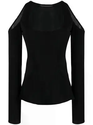 TOM FORD Semi-sheer Long-sleeve Top - Black