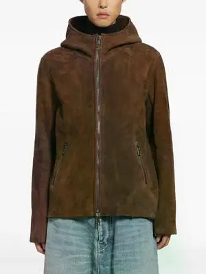 GIORGIO BRATO Lamb Suede Hooded Jacket