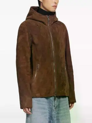 GIORGIO BRATO Lamb Suede Hooded Jacket