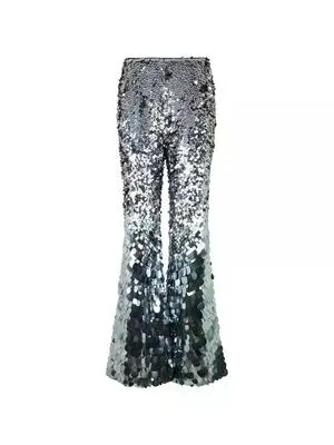Alberta Ferretti Sequin Embellished Flared Trousers - Silver