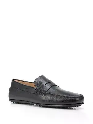TOD'S Grained Leather Penny Loafers