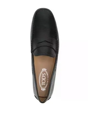 TOD'S Grained Leather Penny Loafers