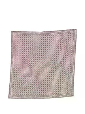 Eleventy Geometric-pattern Pocket Square - Grey