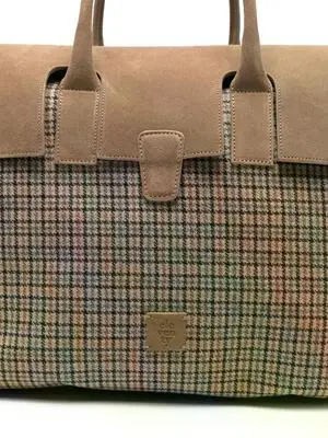 Eleventy Suede-panelled Tote Bag - Neutrals