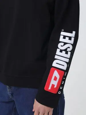 DIESEL® Cotton Crewneck Sweatshirt With Logo Detail