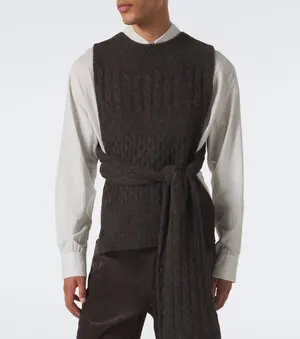 Our Legacy Alpaca Wool-blend Sweater Vest With Tie Detail