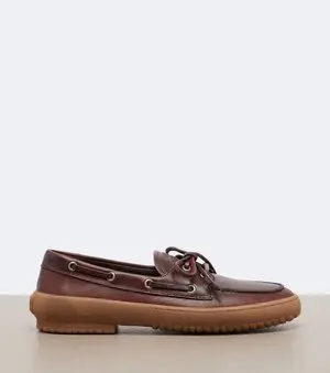 Miu Miu Leather Boat Shoes
