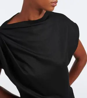 MARANT ETOILE Draped Jersey Midi Dress - Black