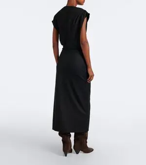 MARANT ETOILE Draped Jersey Midi Dress - Black