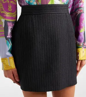 Versace Virgin Wool Twill Miniskirt