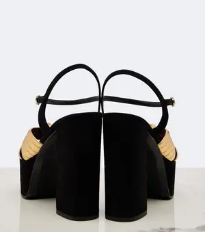 Valentino Garavani Crasher Metallic Leather Platform Sandals