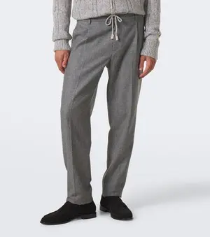 Eleventy Wool, Cotton, And Cashmere Straight Pants