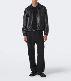 Saint Laurent Theobald Cassandre Leather Loafers