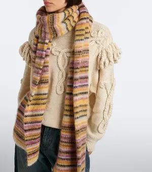 Isabel Marant Étoile Mouna Striped Mohair And Wool-blend Scarf
