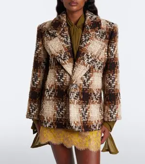 Saint Laurent Wool And Mohair-blend Tweed Blazer
