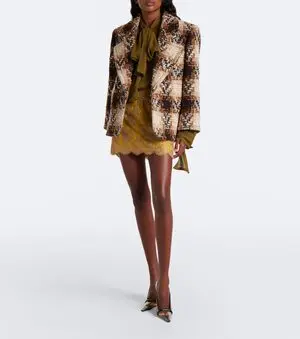 Saint Laurent Wool And Mohair-blend Tweed Blazer
