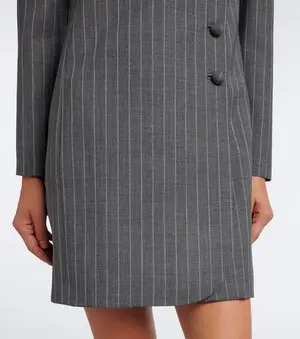 Valentino Garavani Pinstripe Virgin Wool Blazer Dress With Bow Detail