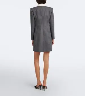Valentino Garavani Pinstripe Virgin Wool Blazer Dress With Bow Detail