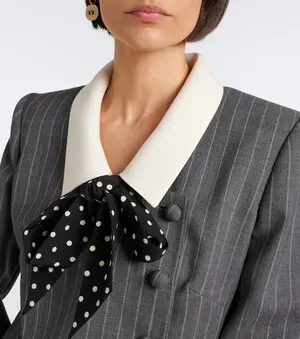 Valentino Garavani Pinstripe Virgin Wool Blazer Dress With Bow Detail