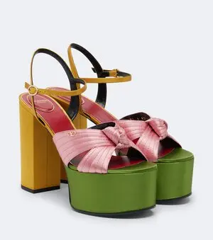 Valentino Garavani Crasher Satin Platform Sandals - Multicoloured