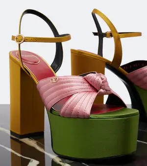 Valentino Garavani Crasher Satin Platform Sandals