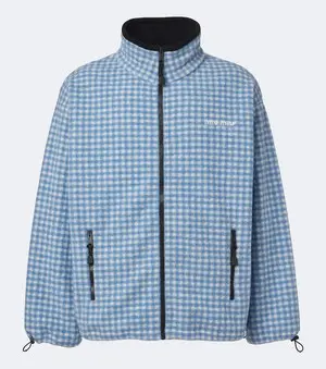 Miu Miu Gingham Fleece Zip-up Jacket - Blue