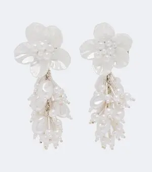 SELF-PORTRAIT Floral Faux-pearl Drop Earrings