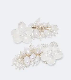 SELF-PORTRAIT Floral Faux-pearl Drop Earrings