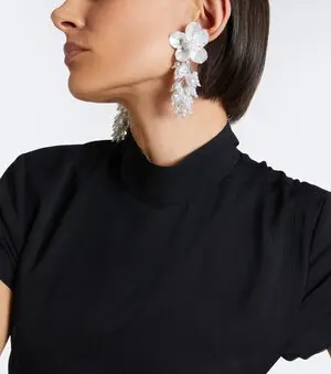 SELF-PORTRAIT Floral Faux-pearl Drop Earrings