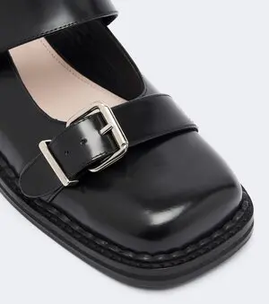 Simone Rocha Leather Mules With Buckle Detailing