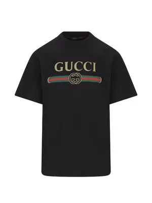 Gucci Logo Cotton T-shirt - Black