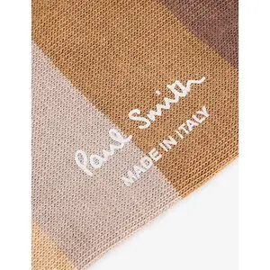 Paul Smith Striped Stretch Cotton-blend Crew Socks