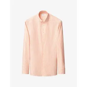 Eton Signature Oxford Striped Contemporary-fit Cotton Shirt - Orange