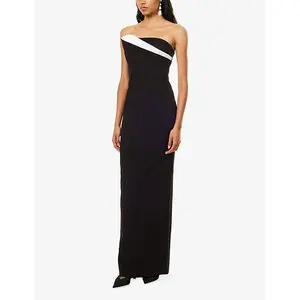 Roland Mouret Strapless Drape Crepe Gown