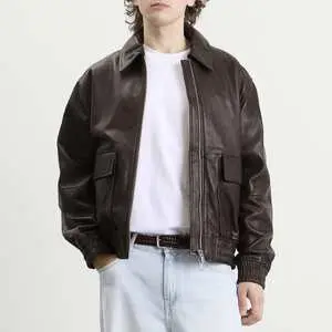 Studio Nicholson Piston Leather Bomber Jacket