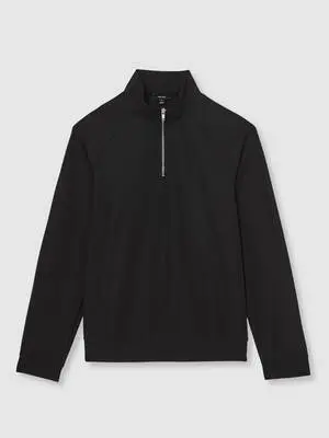 REISS Half-zip Funnel-neck Sweatshirt - Black