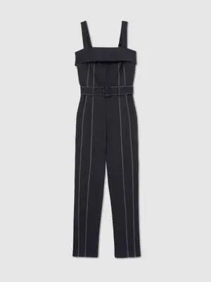 REISS Fianna Contrast Stitch Structured Jumpsuit