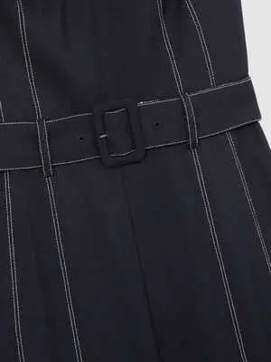 REISS Fianna Contrast Stitch Structured Jumpsuit