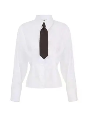 Elisabetta Franchi Poplin Shirt With Bow Tie