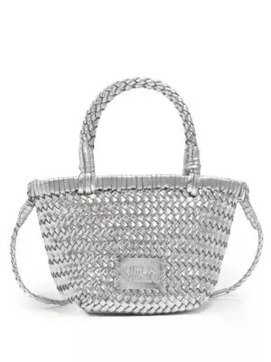 Bimba Y Lola Woven Top-handles Leather Tote Bag - Silver