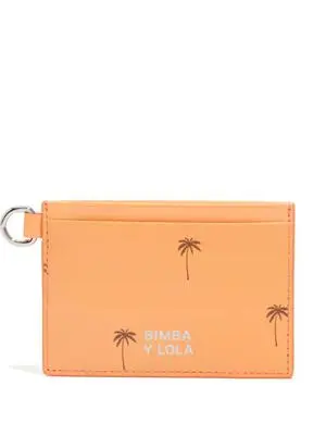 Bimba Y Lola Palms Small Leather Cardholder - Orange
