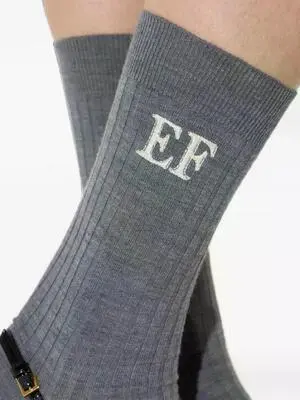 Elisabetta Franchi Stretch Wool Socks With Logo