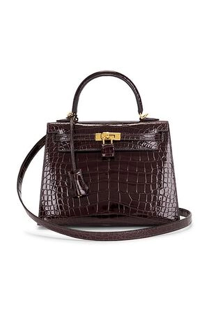 Hermès Shiny Alligator Kelly 25 Sellier Handbag - Macassar