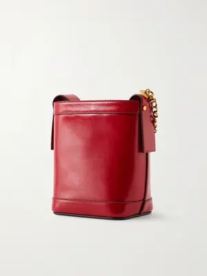 Versace Pivot Mini Leather Bucket Bag