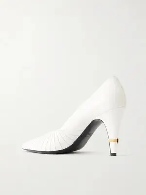 Versace 90 Leather Pumps With Gold Tone Hardware