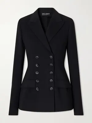 Dolce & Gabbana Double-breasted Grain De Poudre Stretch-wool Blazer