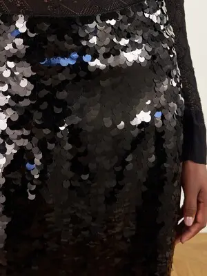 Dolce & Gabbana Sequin-embellished Tulle Midi Skirt